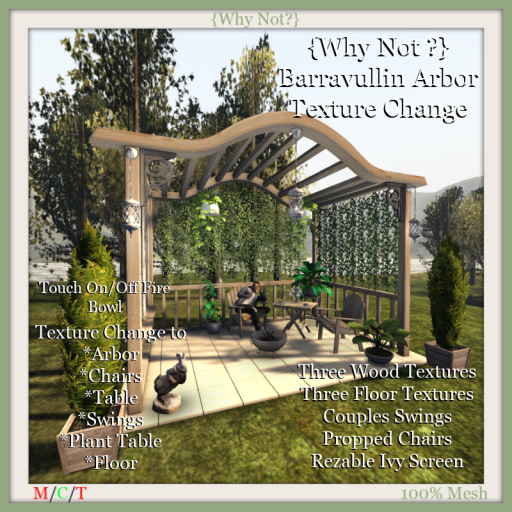 Second Life Marketplace - {Why Not ?} Barravullin Arbor Set-Boxed